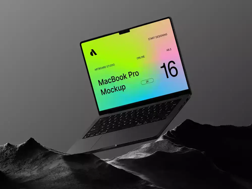 Website Mockup MacBook Pro Side View